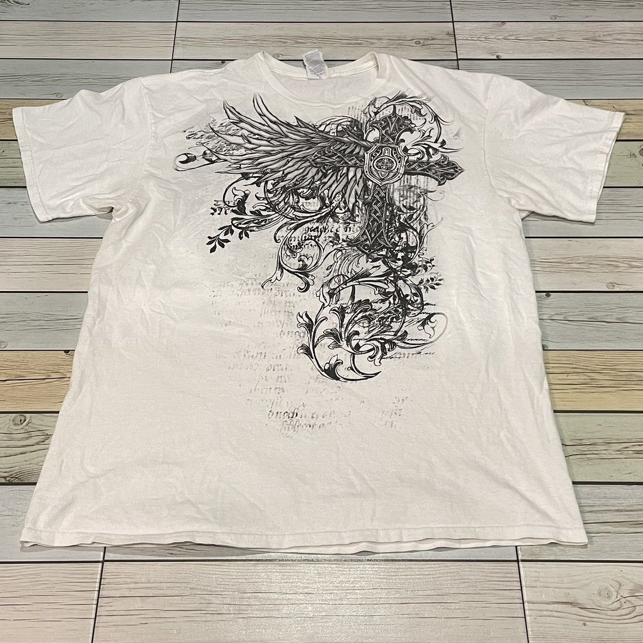 Affliction × Ed Hardy × Streetwear Rare Wings Cross Tee Y2K Affliction ...