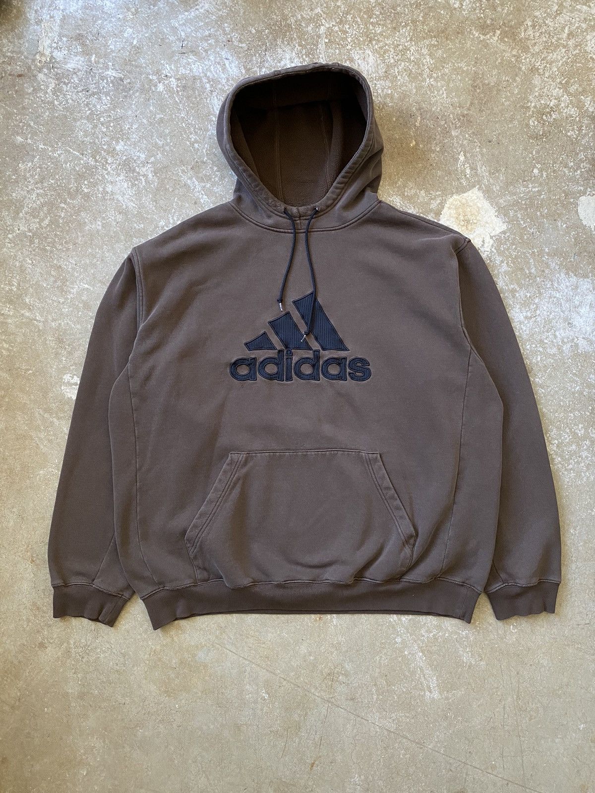 Adidas Vintage Y2K Mocha Adidas Logo Hoodie | Grailed