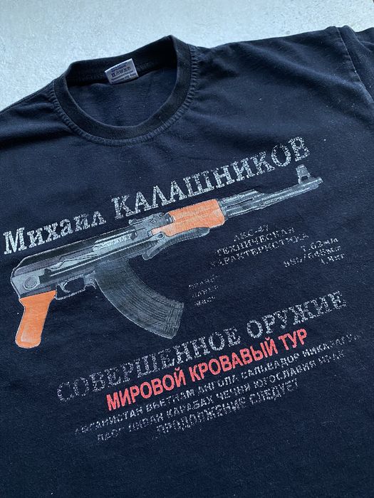 Vintage Vintage AK-47 Kalashnikov Russian Rifle Gun T-shirt y2k | Grailed