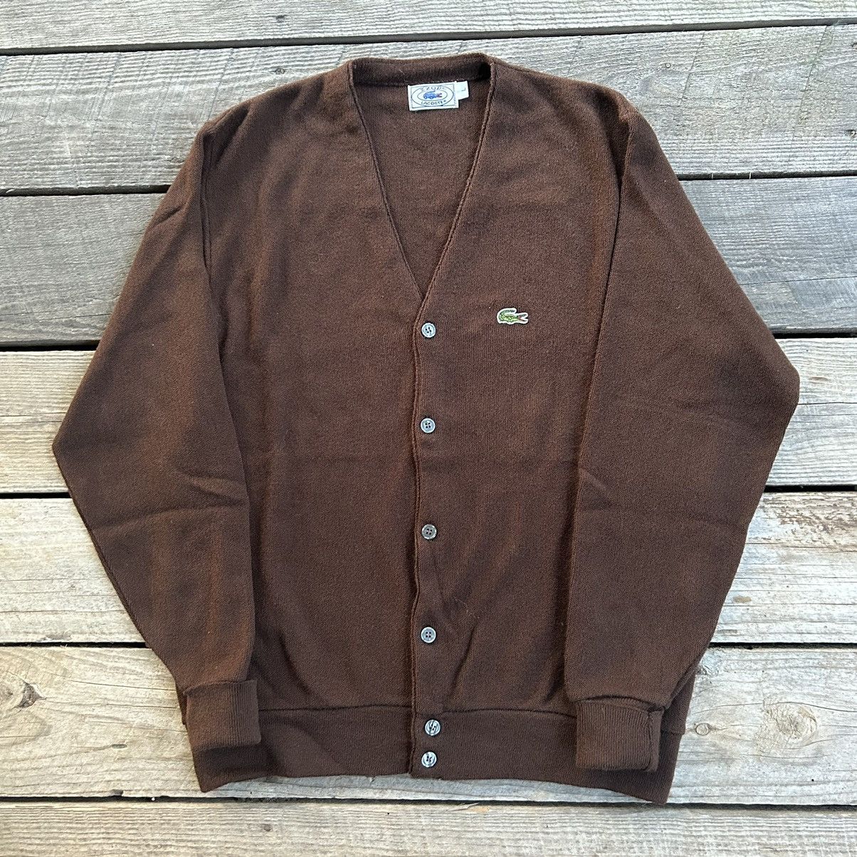 Izod × Lacoste × Vintage Vintage 70s/80s Izod Lacoste Chocolate Brown Cardigan | Grailed
