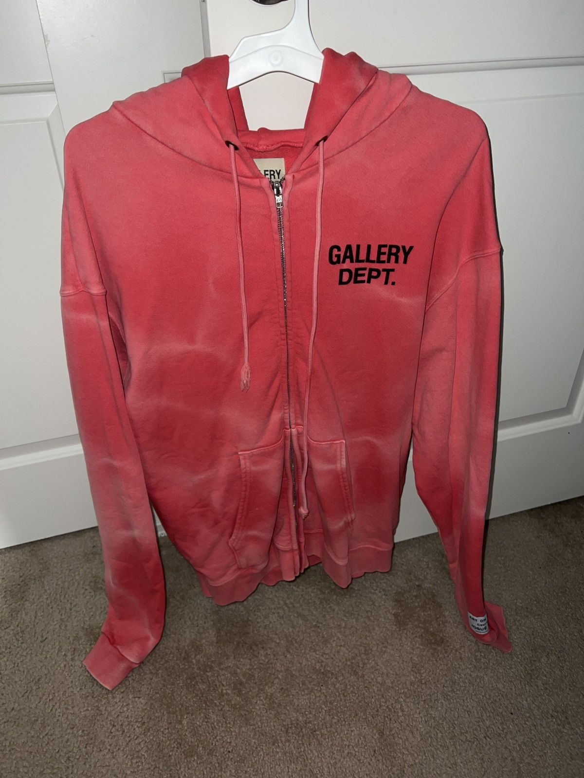 Gallery Dept. Gallery Dept. Red Sunfaded Zip Up Hoodie Sweater | Grailed