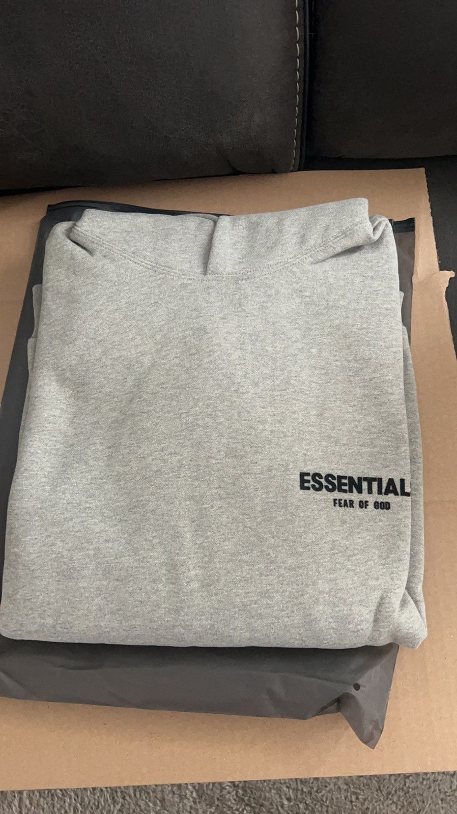 Essentials Essential Dark Oatmeal Hoodie | Grailed