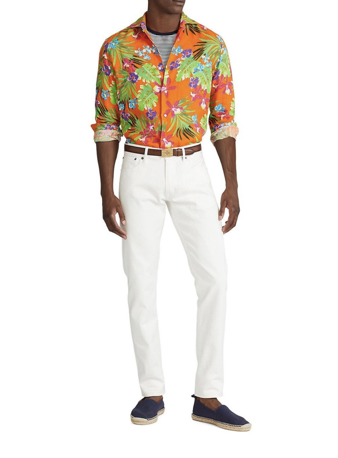 Ralph Lauren Purple Label Serengeti Tropical Print Linen Long-Sleeve ...
