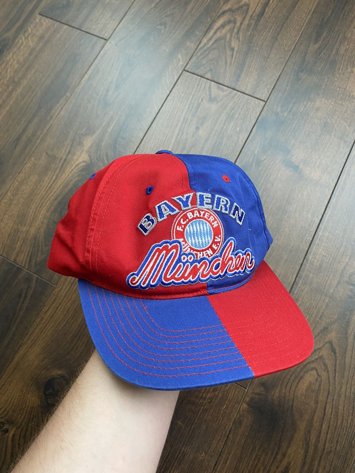 Rare × Vintage Vintage FC Bayern Munchen 90s Red Blue Baseball Cap Hat ...