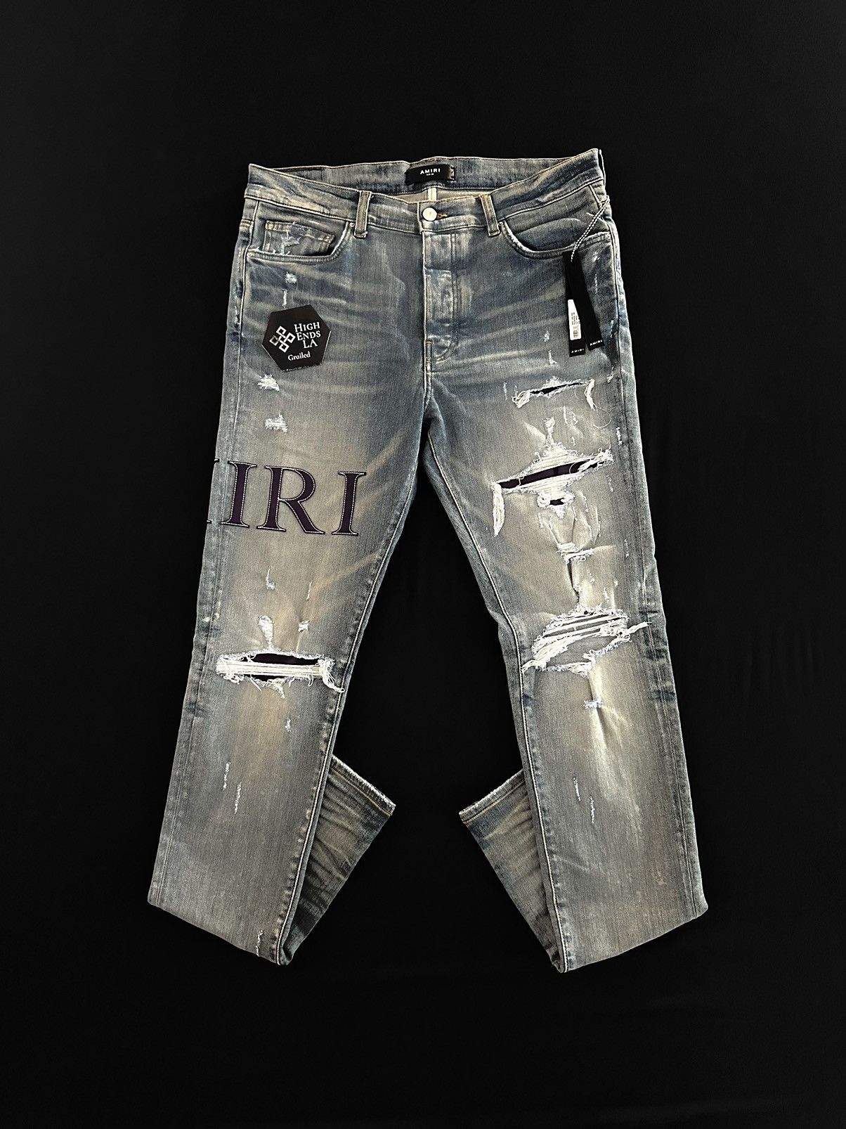 Amiri Amiri Purple Serif Denim Jeans | Grailed