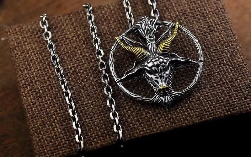 Chain Satanic Goat Upside Down Pentacle Pendant Necklace | Grailed