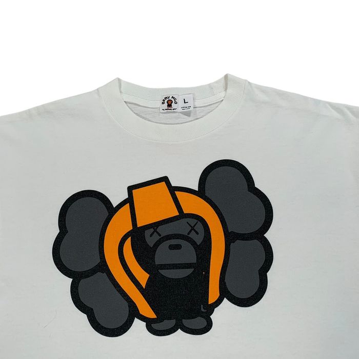 Bape Vintage A Bathing Ape Bape Kaws Baby Milo Helmet White Shirt | Grailed