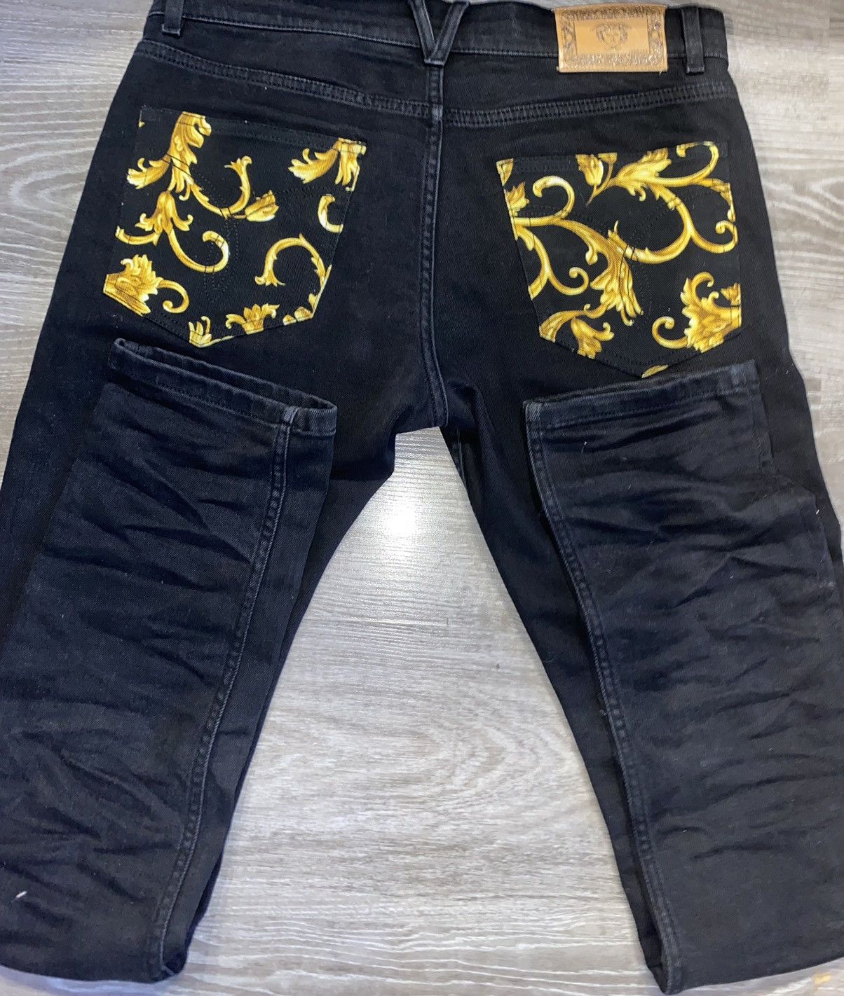 Versace Versace Gold Print Taylor Fit Jeans | Grailed