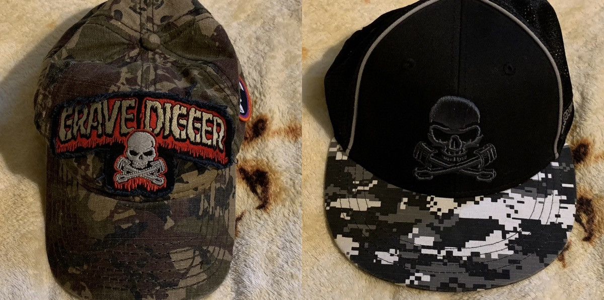 Vintage (Grave Digger) Monster Truck Racing Hat Bundle: Adjustable ...