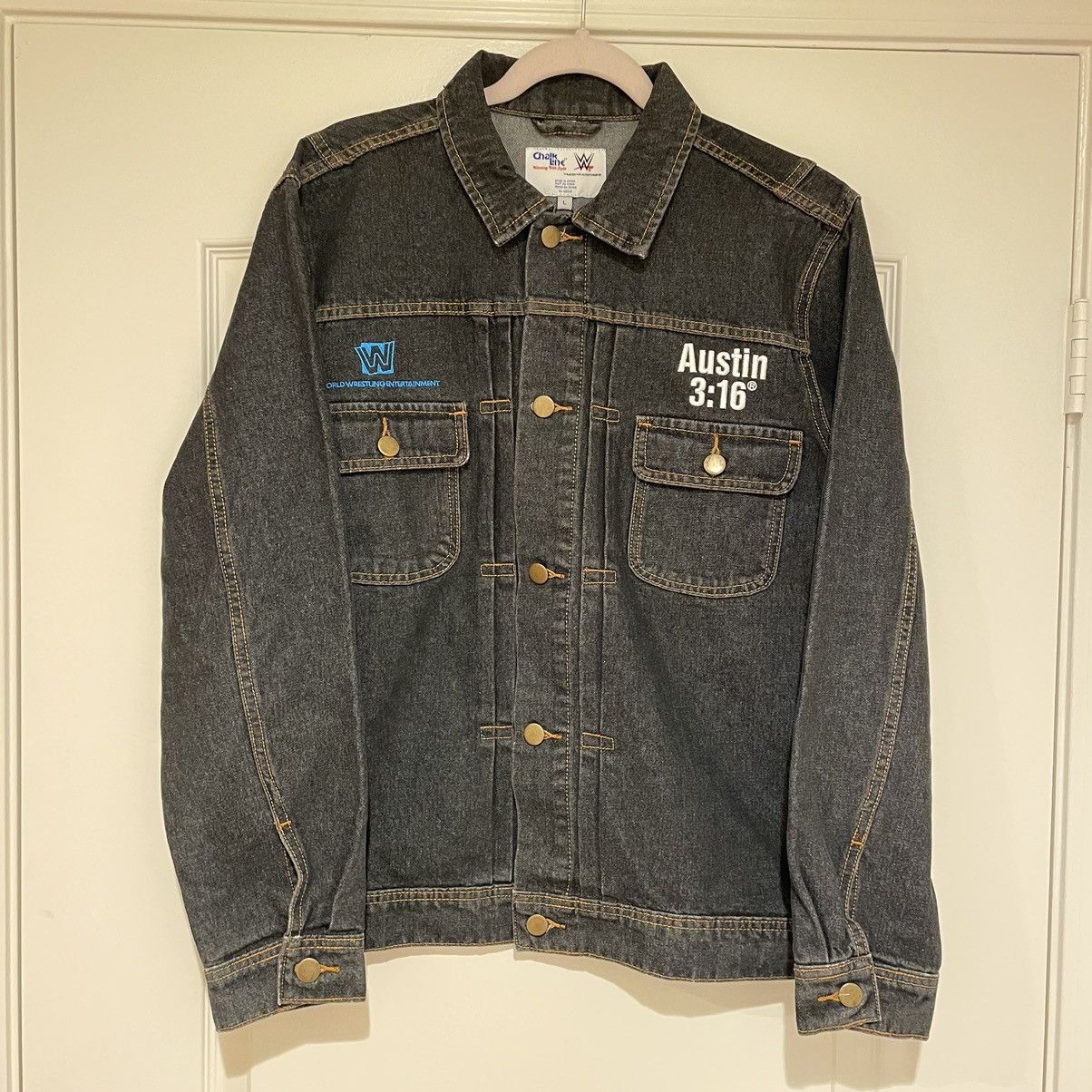 Chalk Line Stone Cold Steve Austin WWF x Chalkline Denim Jacket | Grailed