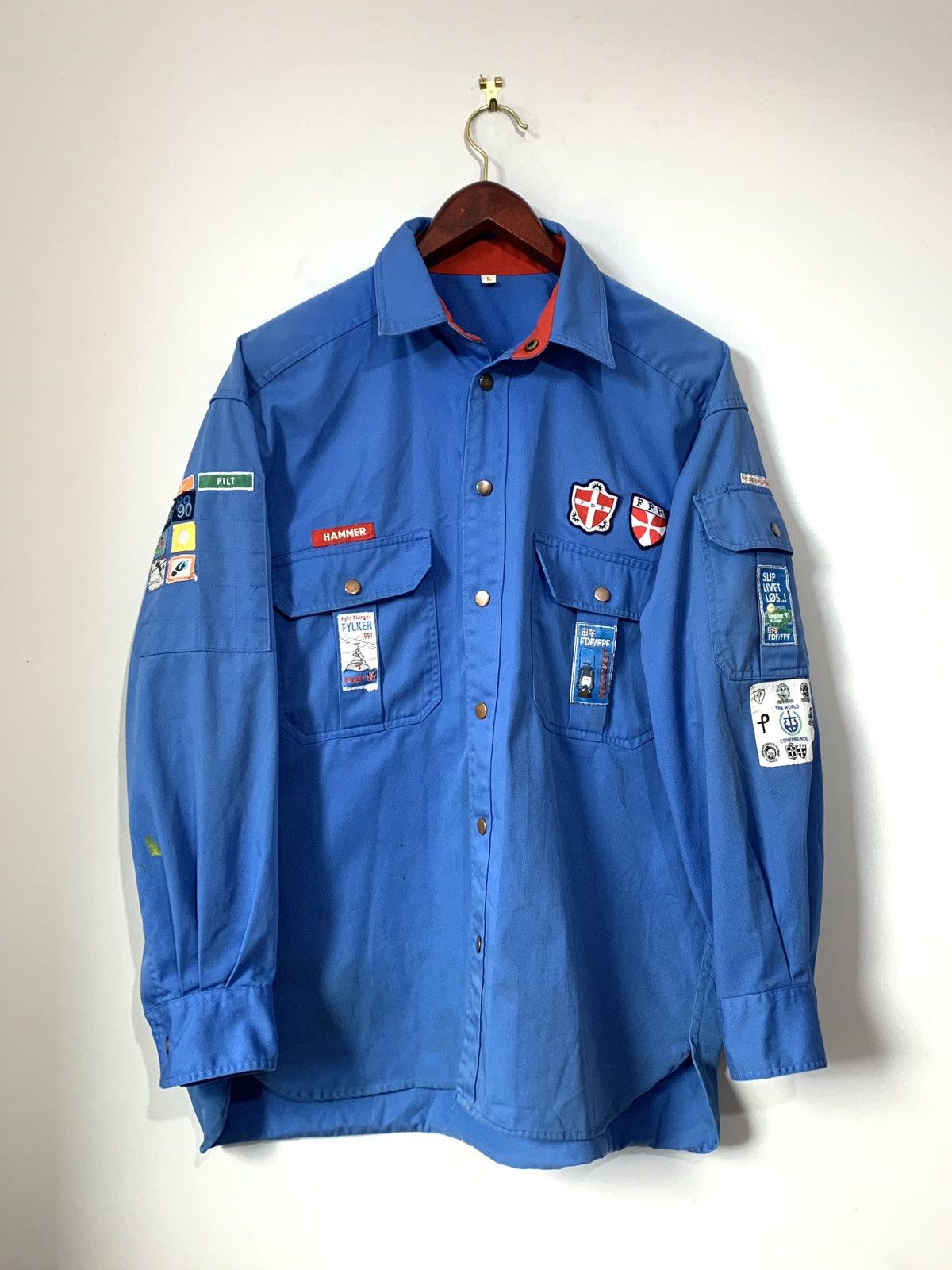 Vintage × Workers Vintage Kansan Luxe Work Shirt Christian Patches FDF ...