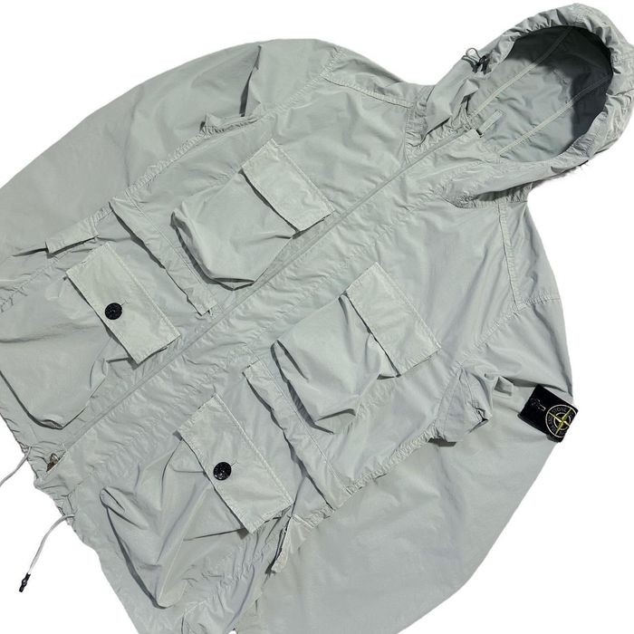 Stone Island Stone Island David Tela Light TC Zip Up MultiPocket Jacket ...