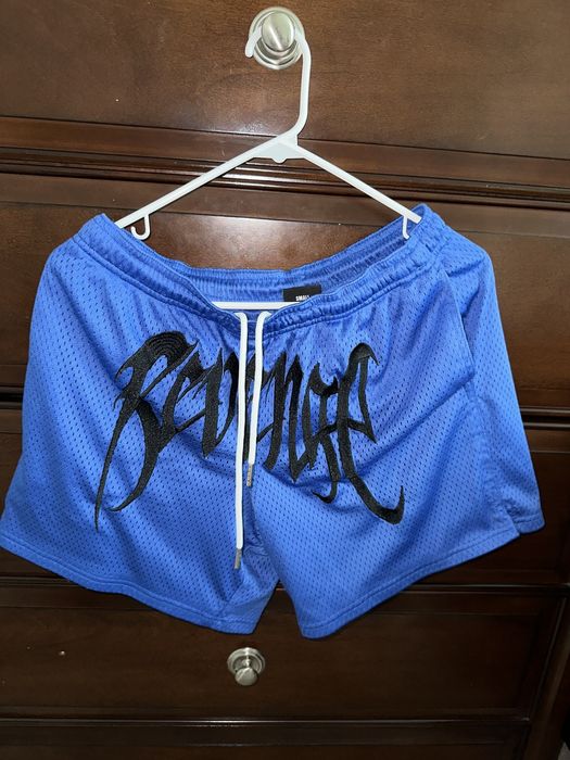 Revenge Revenge Logo Blue Mesh Shorts | Grailed