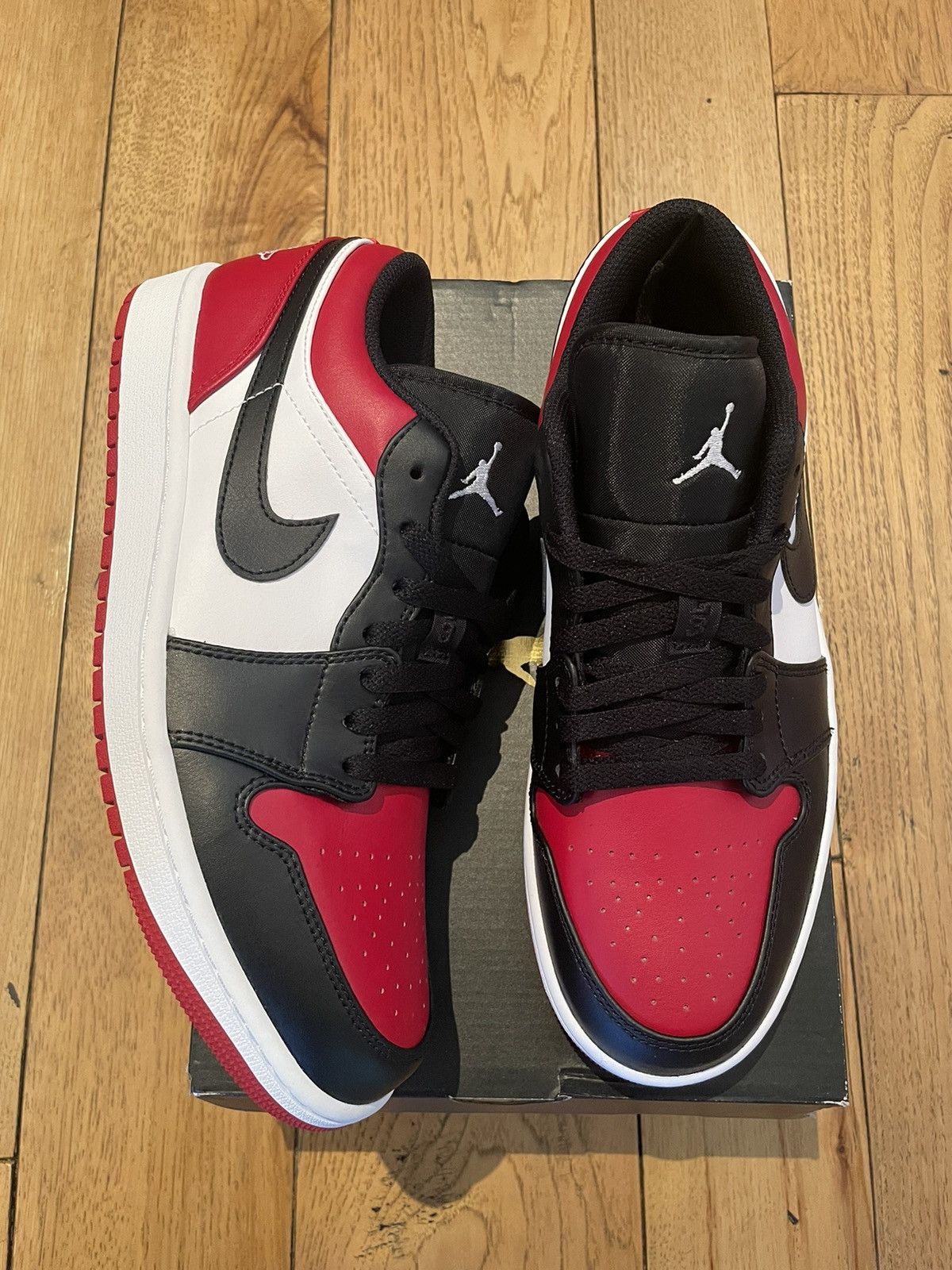 Jordan Brand × Nike Jordan 1 Low Bred Toe Gym Red | Grailed