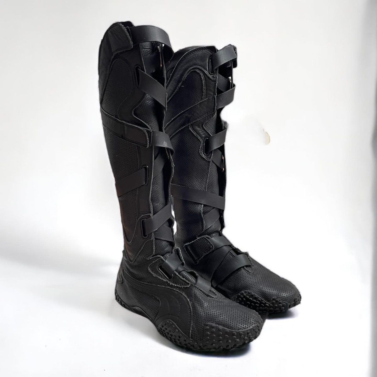 Puma Rare Archival Y2K Puma Mostro Alto Knee High Moto Boots | Grailed