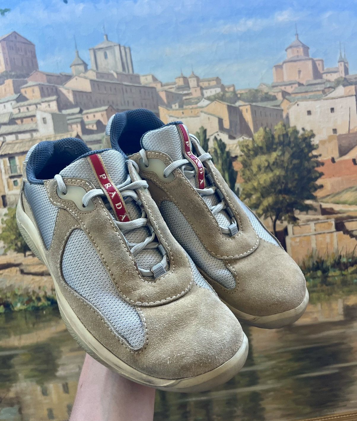 Prada RARE PRADA AMERICAS CUP BEIGE/GREY | Grailed