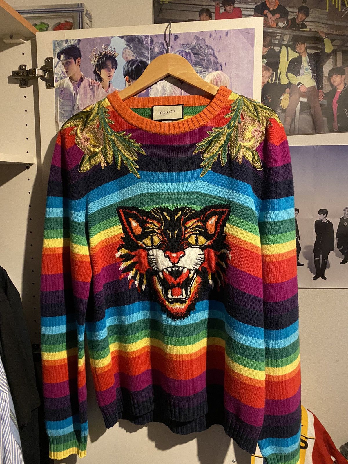 Gucci GUCCI - Angry Cat Rainbow sweater | Grailed