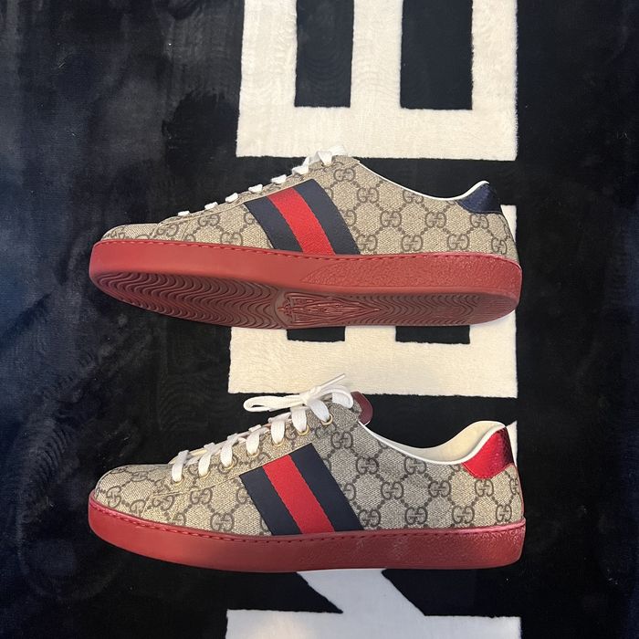 Gucci Gucci Ace GG Supreme Red Sneaker | Grailed