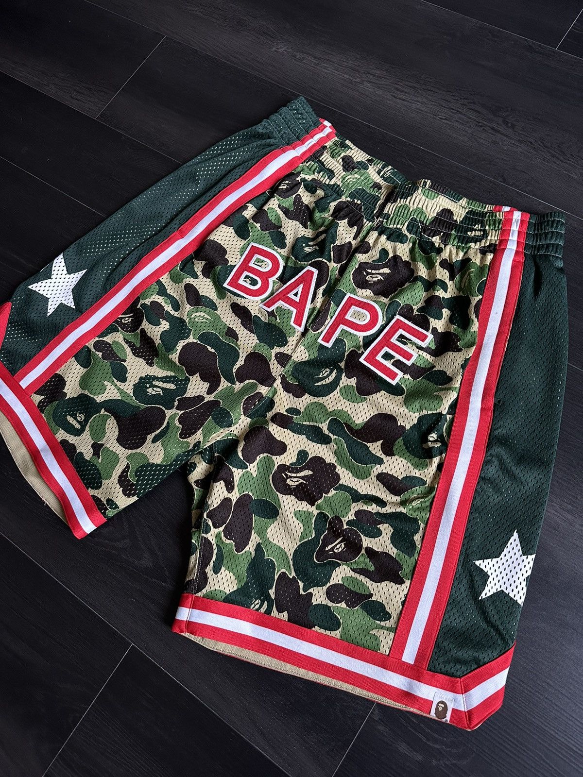 Bape BAPE ABC BASKETBALL SHORTS GREEN | Grailed