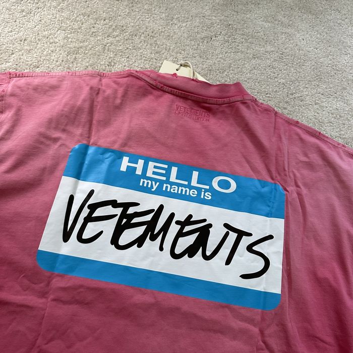 Vetements HELLO MY NAME IS VETEMENTS TSHIRT | Grailed
