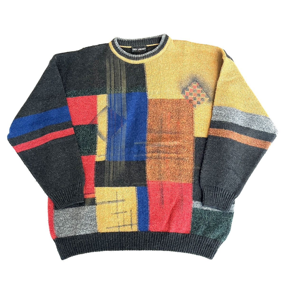 Vintage Vintage alpaca sweater jumper retro colour block | Grailed