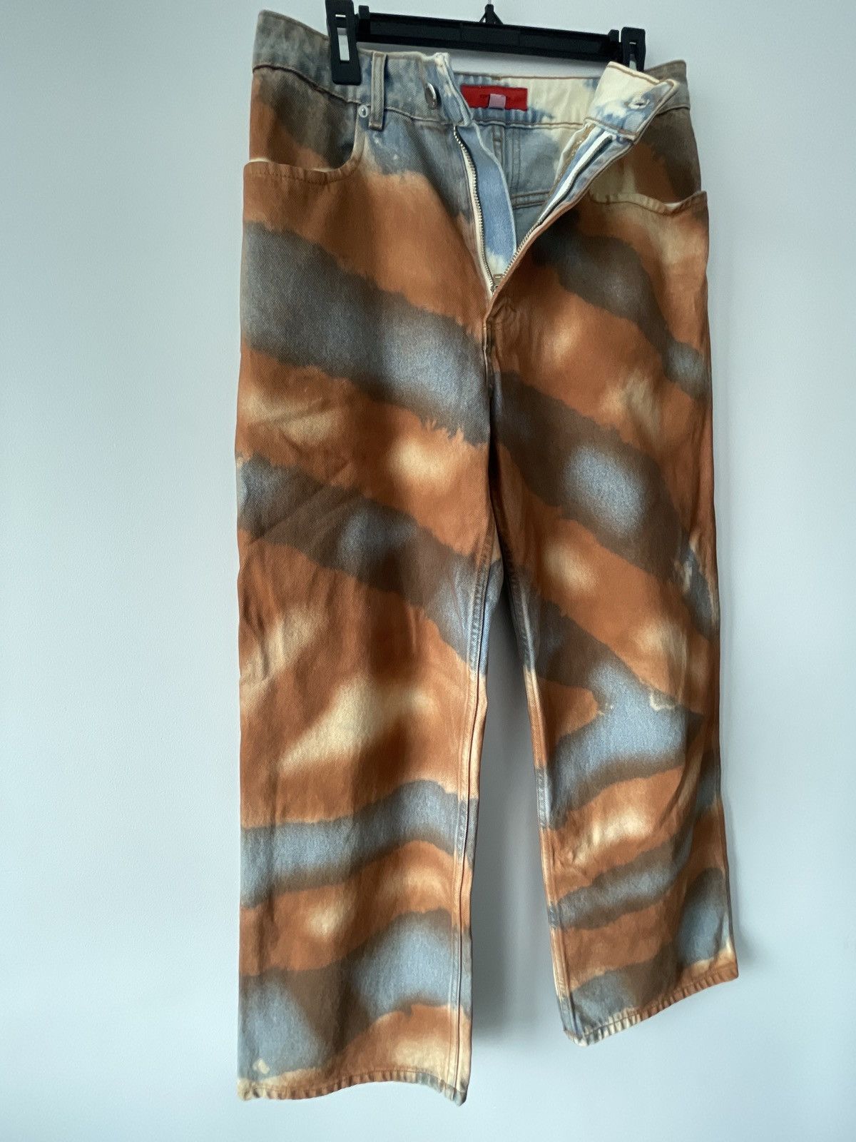 Eckhaus Latta Orange Blue Tie Dye denim pants | Grailed