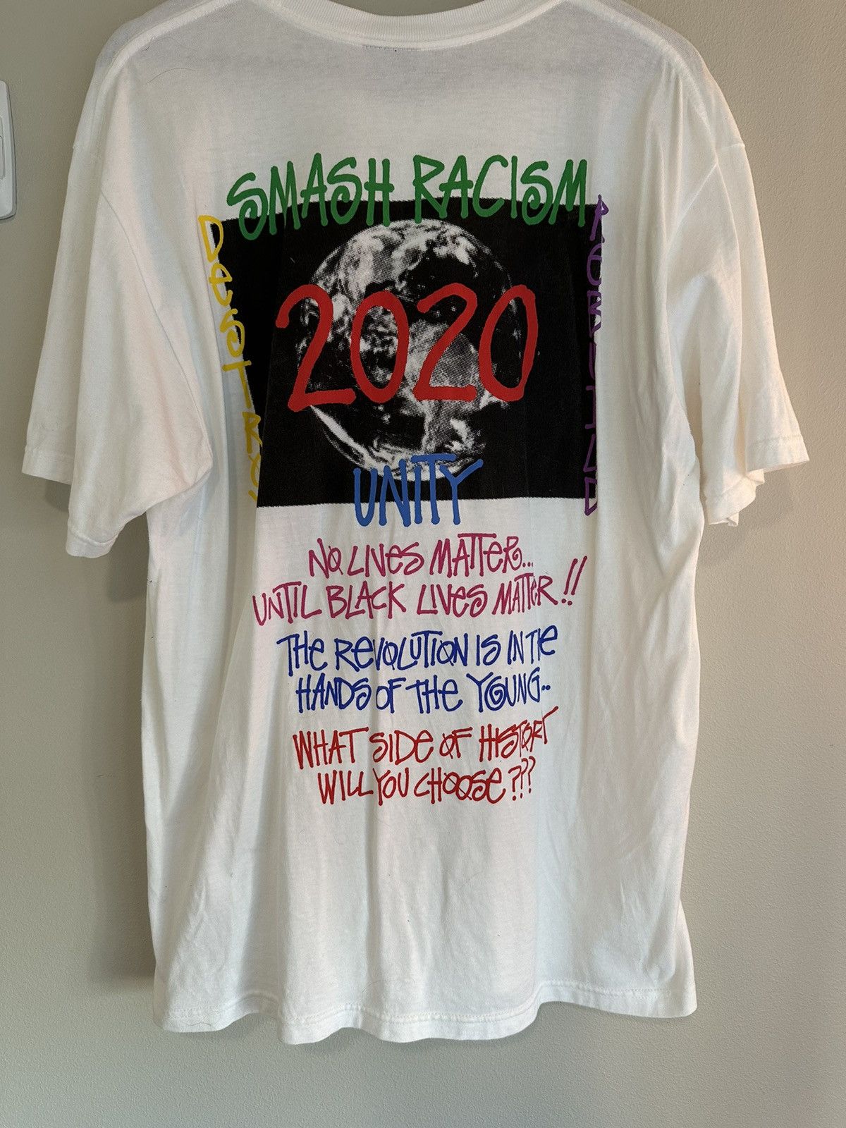 Stussy Stussy Smash Racism Black Lives Matter 2020 White Tee | Grailed