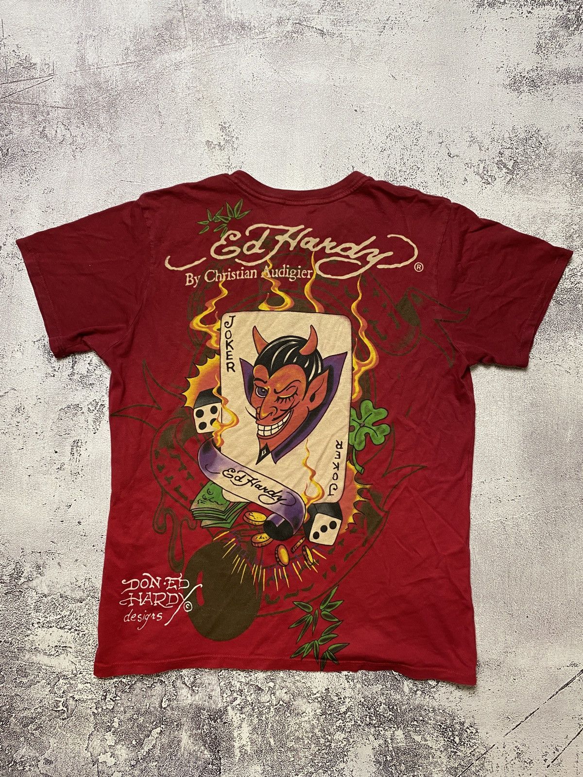 Vintage Ed Hardy Devil Jocker Skulls Y2K T Shirt | Grailed