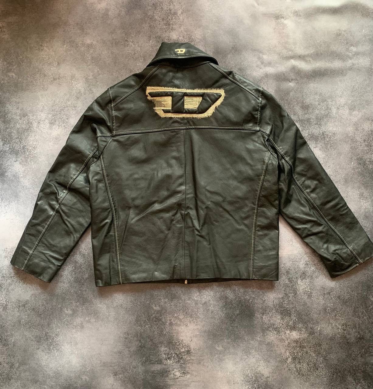 Diesel × Streetwear × Vintage Diesel jacket vintage leather logo motor ...