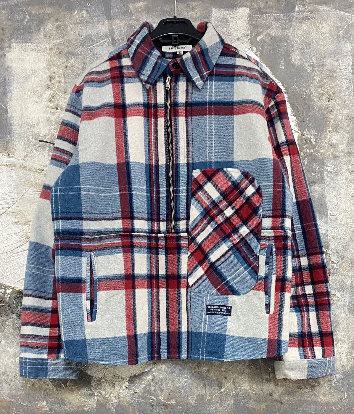 Designer × Justin Bieber Pighlamd Tweeds Half Zip Plaid Wool Jacket ...