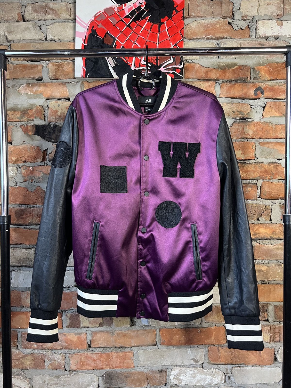 H&M × The Weeknd × XO The Weeknd x H&M Varsity Satin Souvenir XO Bomber ...