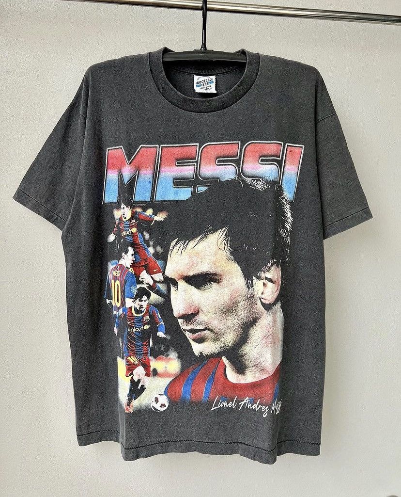 Soccer Jersey × Streetwear × Vintage Vintage Messi Soccer Bootleg Tees ...