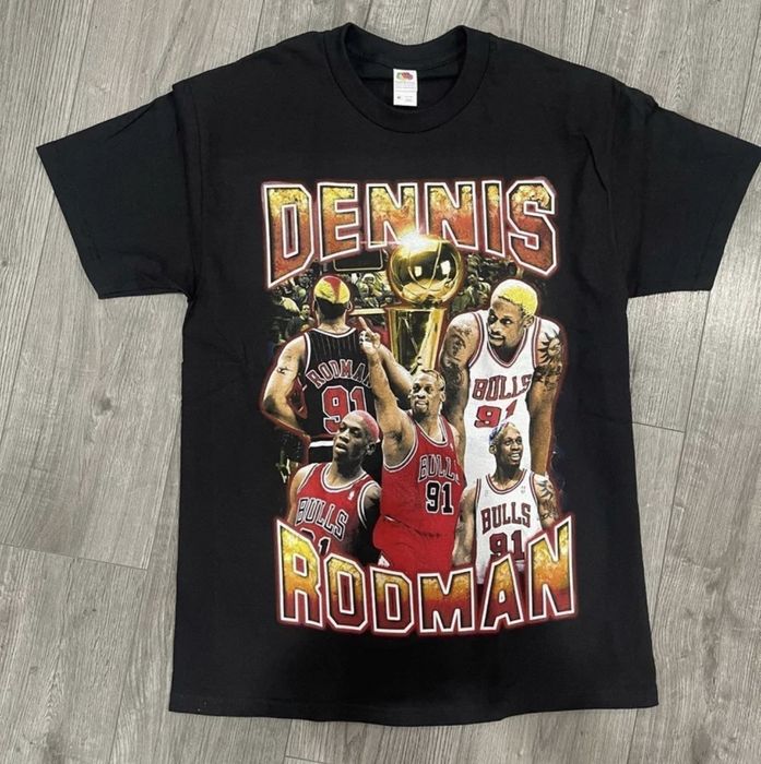 Streetwear Deadstock Retro Dennis Rodman Multi Graphic Tee | Grailed