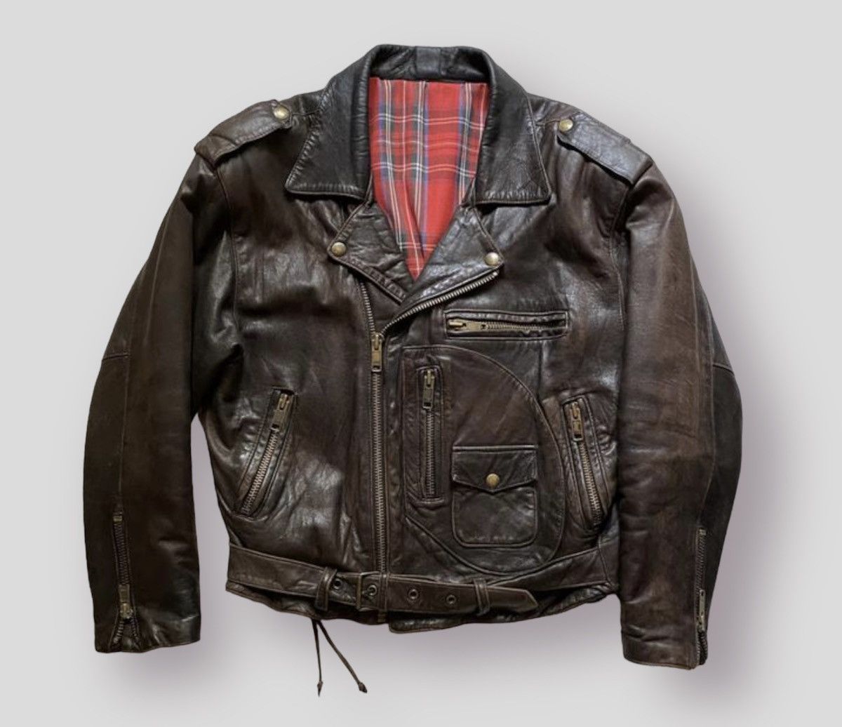 Archival Clothing × Leather Jacket × Vintage Vintage Distressed Brown ...