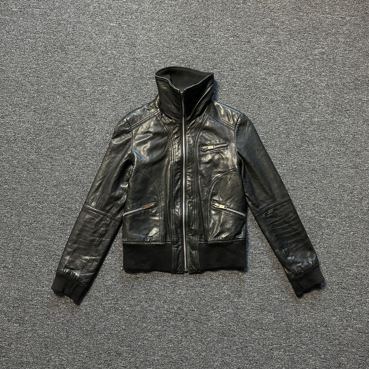 Genuine Leather Vintage Avant Garde Leather Zip Jacket | Grailed