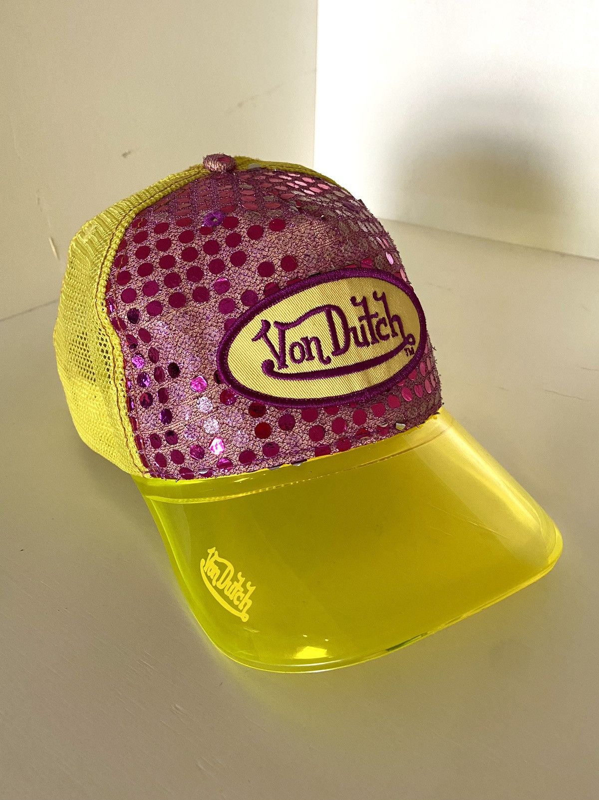 Custom Von Dutch Kustom Made Sequin Transparent Visor Trucker Hat | Grailed