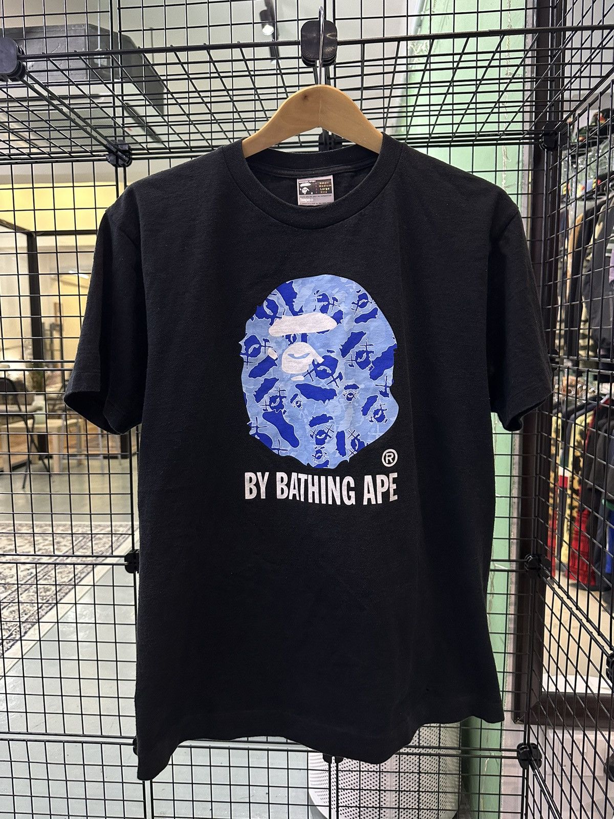 Bape Bape x Kaws Head Logo Camo Blue Rare Vintage | Grailed