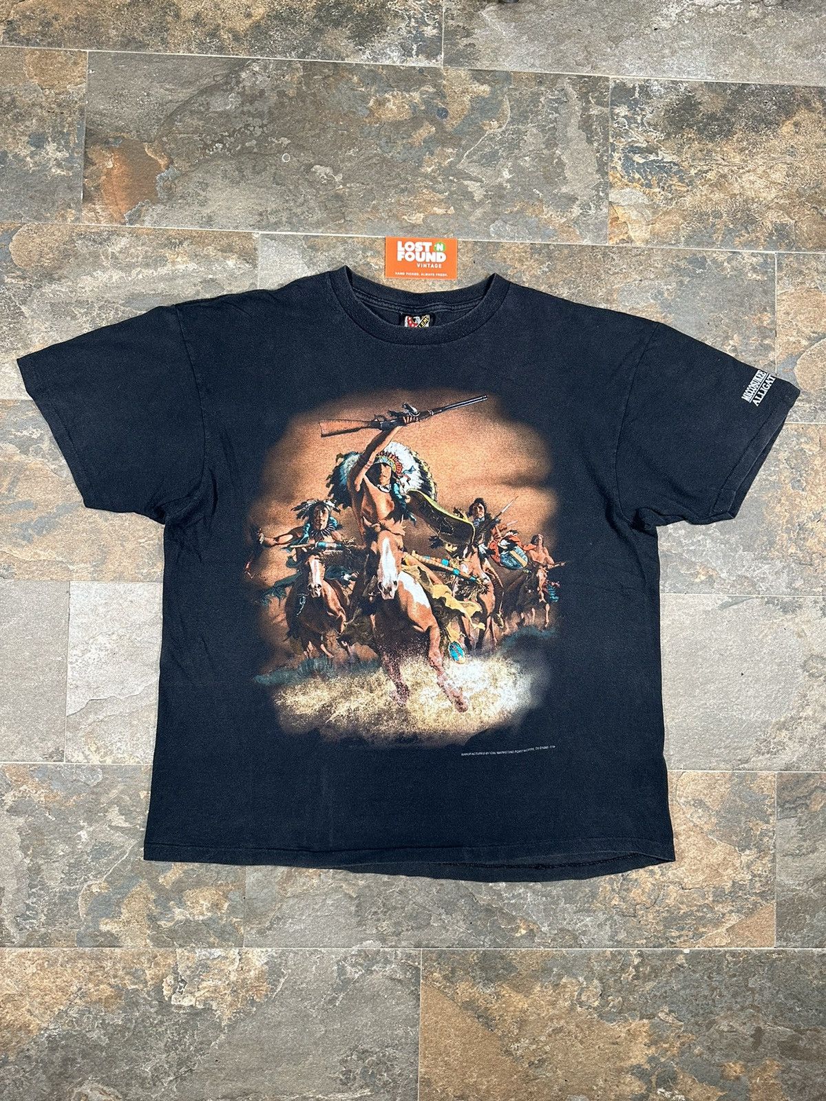 Vintage 1993 Vintage American Biker 3d Emblem Native American Tee | Grailed