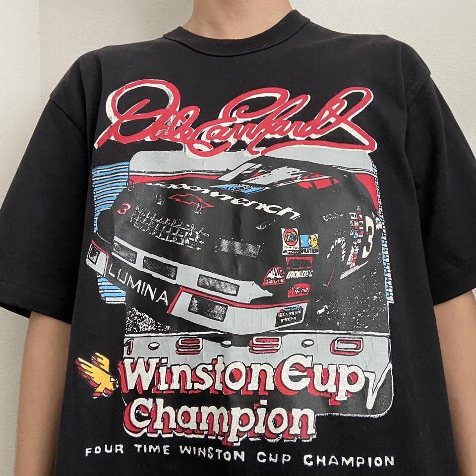 Vintage Vintage Dale Earnhardt 1990s Nascar Graphics Black Tee Shirt ...