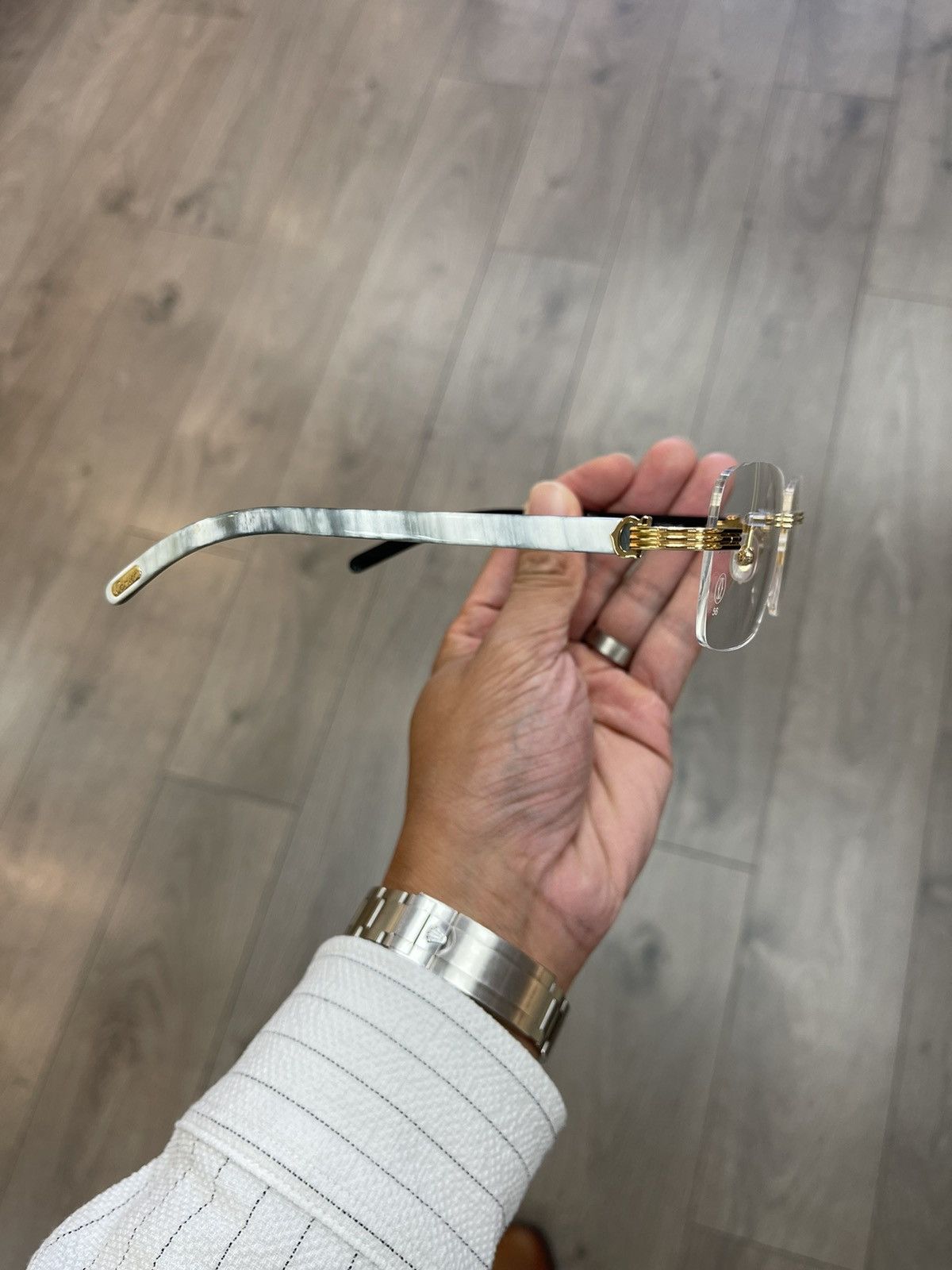 Cartier Cartier White Buffalo Horn Sunglasses Diamond Cut White Buff ...