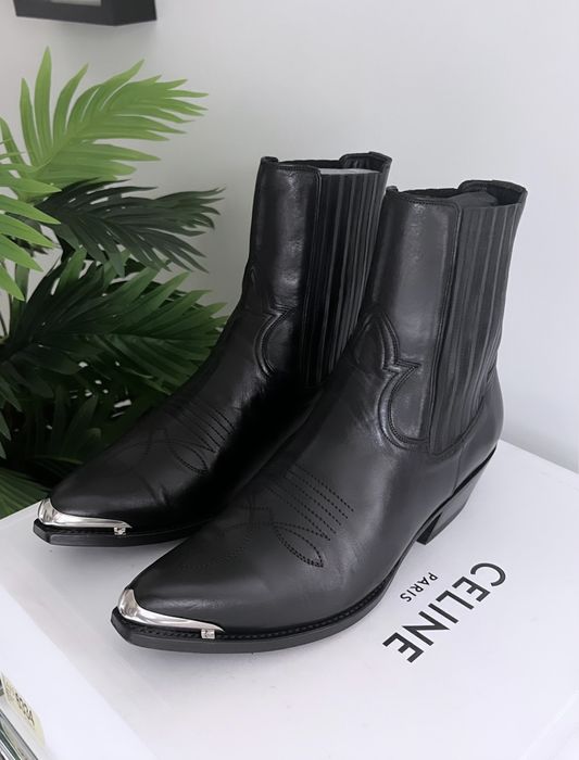 Celine METAL TIP WESTERN LEATHER COWBOY RUNWAY BOOTS | Grailed