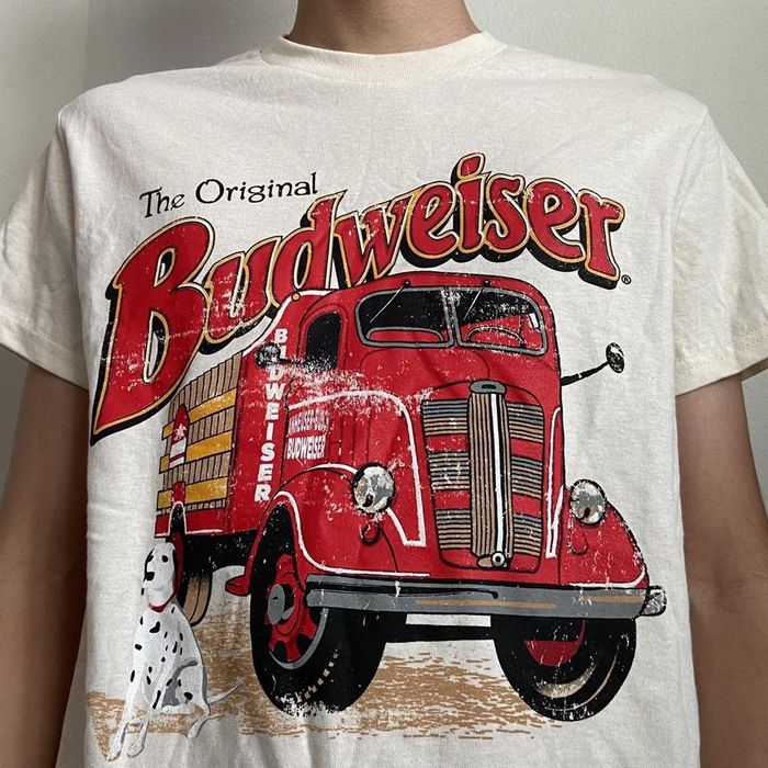Streetwear The Original Budweiser Exclusive Graphics Cream Tee Shirt ...