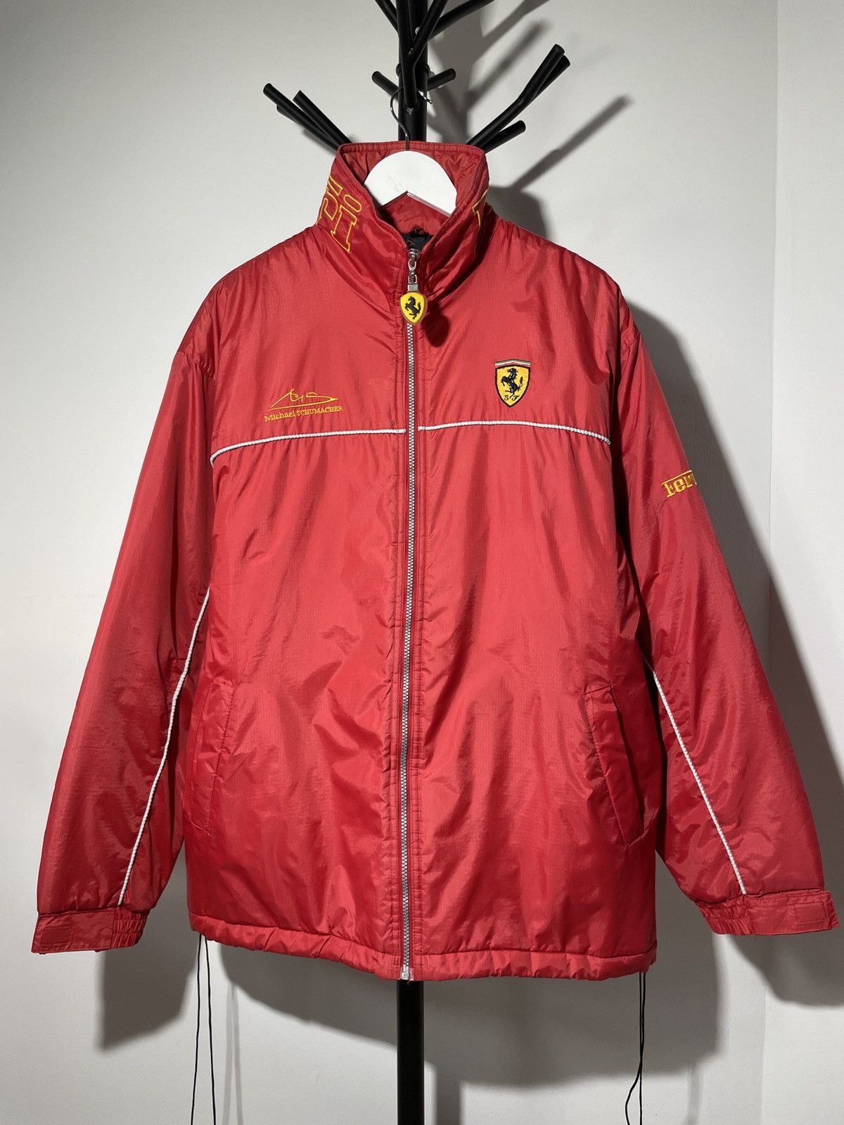 Vintage Vintage Ferrari Michael Schumacher Racing Puffer Jacket | Grailed