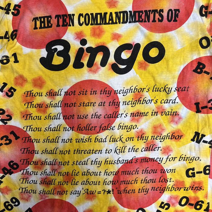 Vintage Vintage 90s Bingo “Ten Commandments” Jesus Parody T Shirt | Grailed