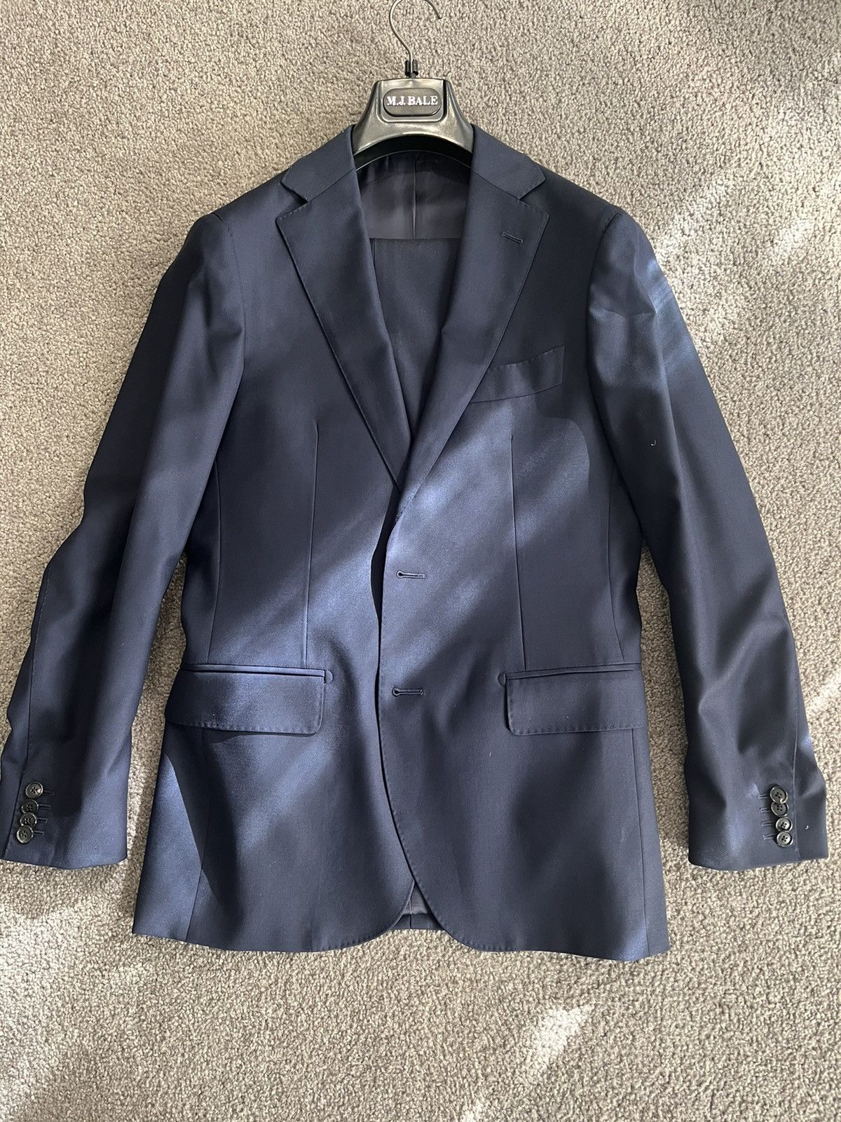 M.J. Bale Navy Suit Jacket | Grailed