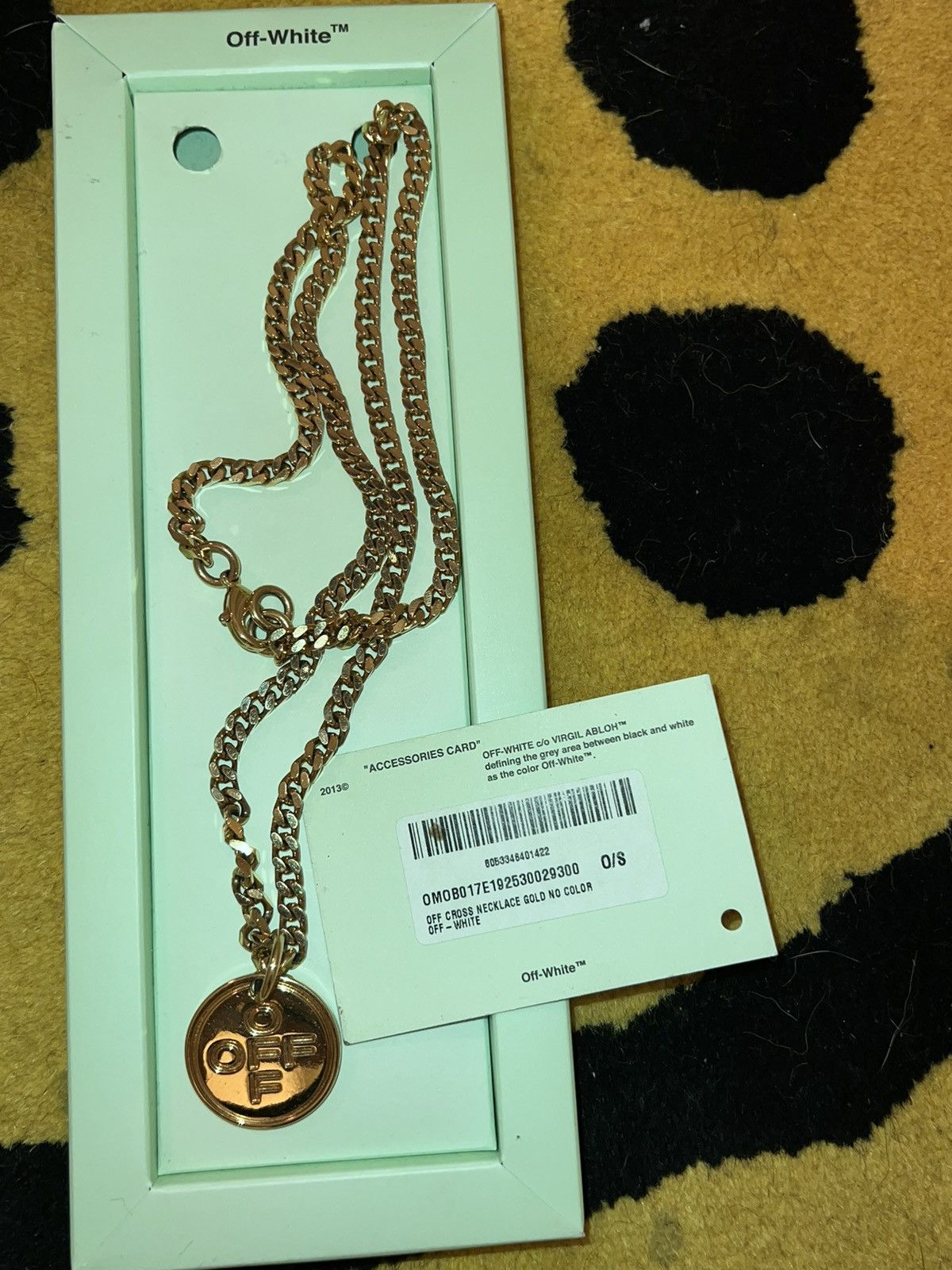 Off-White OFF-WHITE GOLD “OFF CROSS” NECKLACE | Grailed