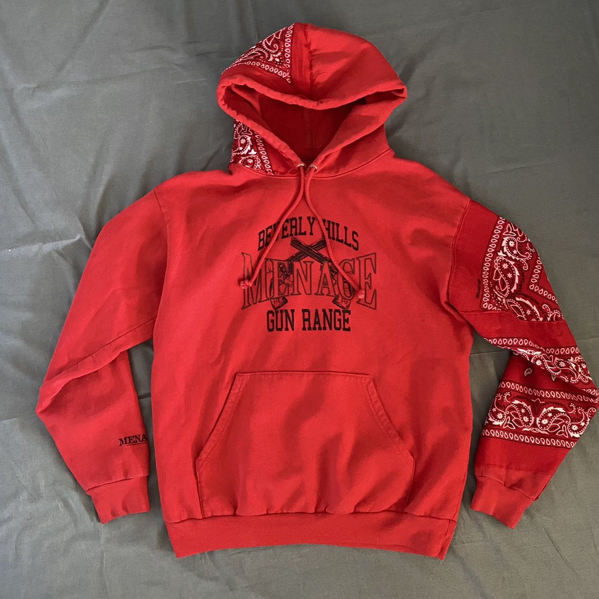 Menace Menace Red Bandana Gun Range Hoodie | Grailed