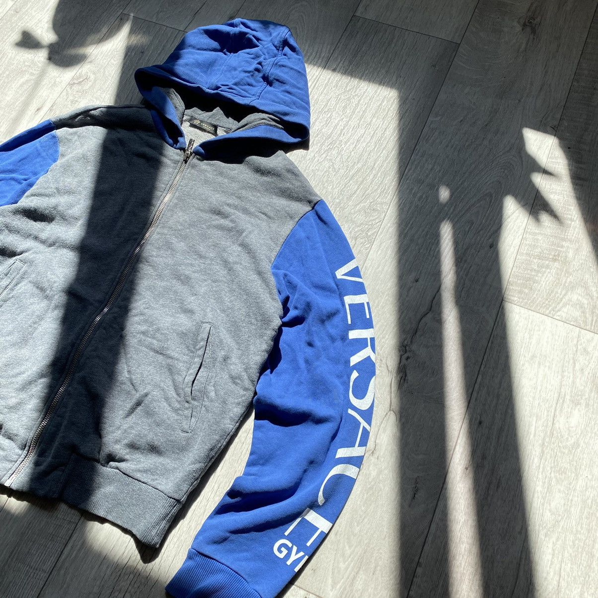 Versace VERSACE GYM LOGO ON SLEEVE LUXURY ZIP HOODIE | Grailed