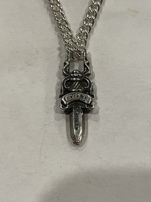 Chrome Hearts Chrome Hearts Dagger Pendant Cuban Link Chain Necklace ...