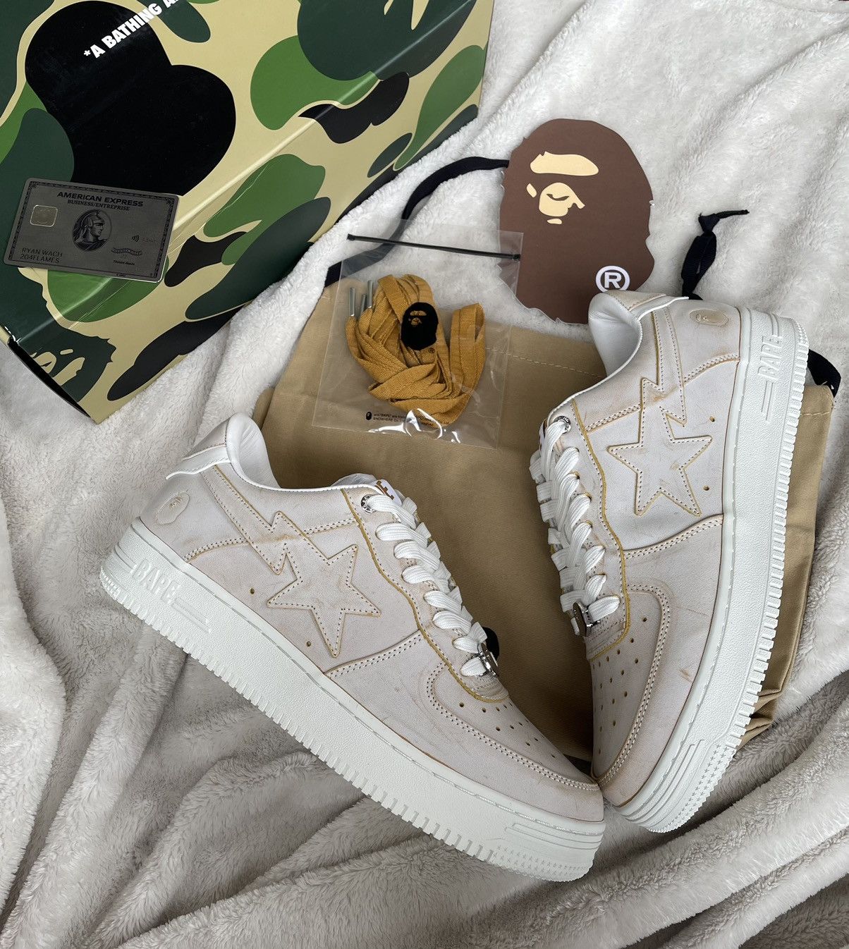 Bape Bape Beige Sta #5 Sneakers | Grailed
